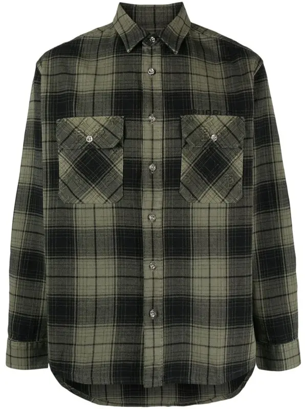 PURPLE BRAND Flannel Long-sleeve Shirt