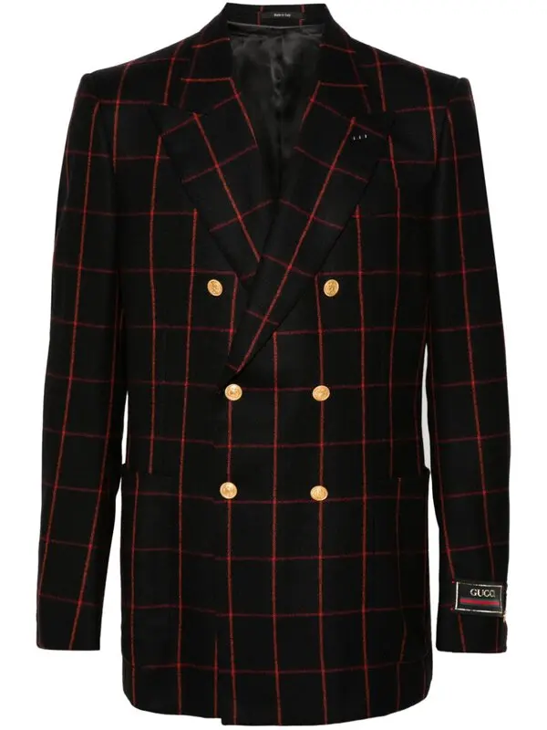 Gucci Logo-patch Double-breasted Blazer