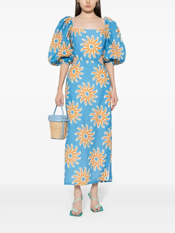 CALA DE LA CRUZ Timbiqui Graphic-print Linen Dress