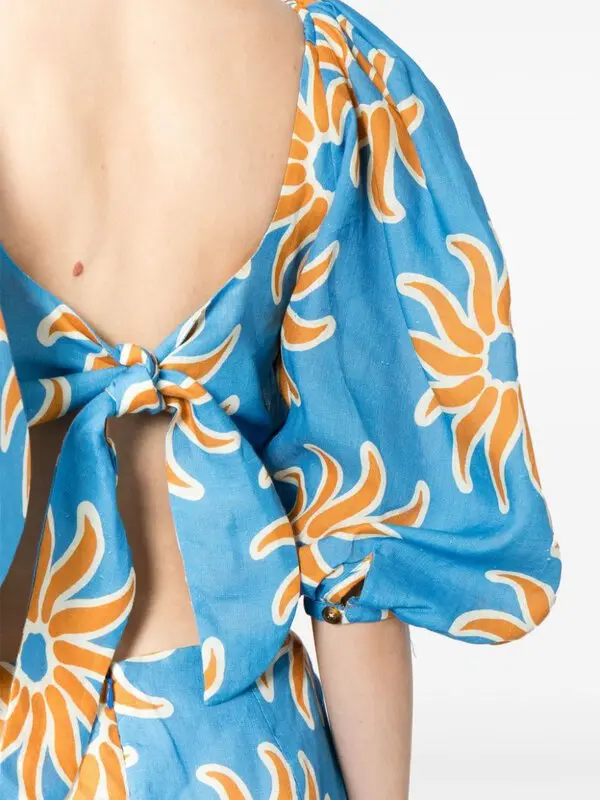 CALA DE LA CRUZ Timbiqui Graphic-print Linen Dress