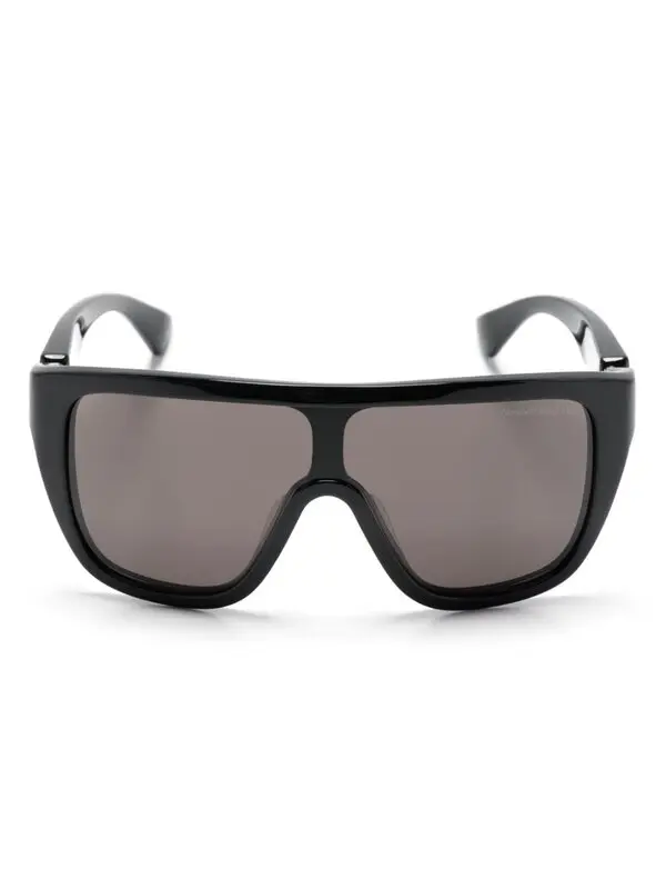 Alexander Mcqueen Skull-Hinged Shield Sunglasses In Black 20