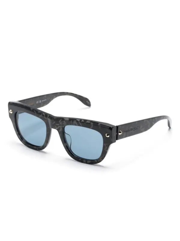 Alexander McQueen Studded Wayfarer Sunglasses - Black
