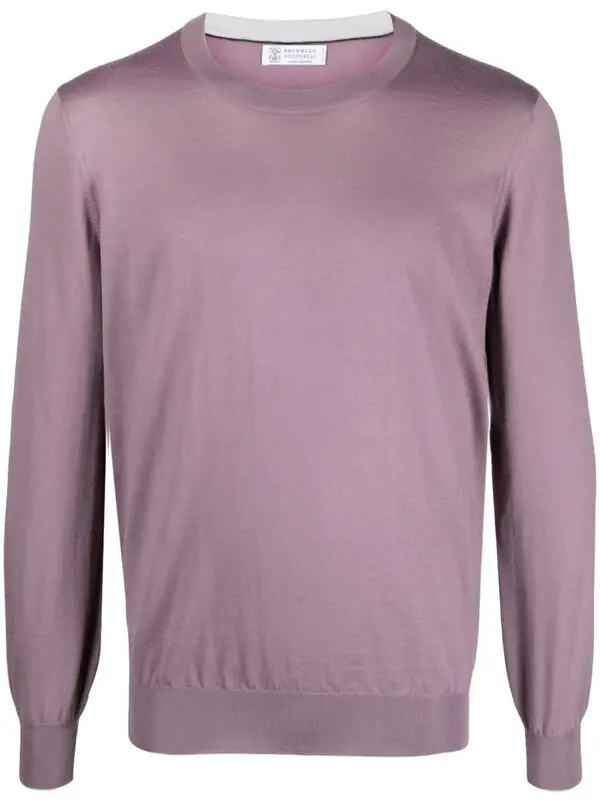 Brunello Cucinelli Fine-knit Wool-cashmere Blend Jumper - Purple