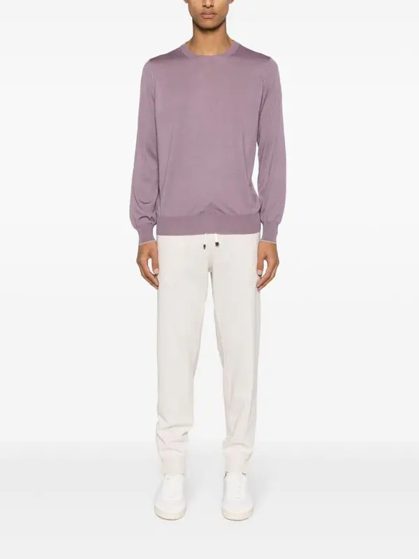 Brunello Cucinelli Fine-knit Wool-cashmere Blend Jumper - Purple