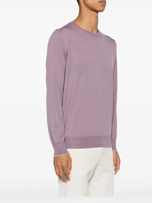 Brunello Cucinelli Fine-knit Wool-cashmere Blend Jumper - Purple