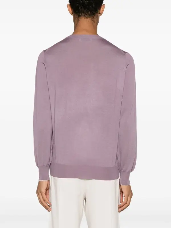 Brunello Cucinelli Fine-knit Wool-cashmere Blend Jumper - Purple