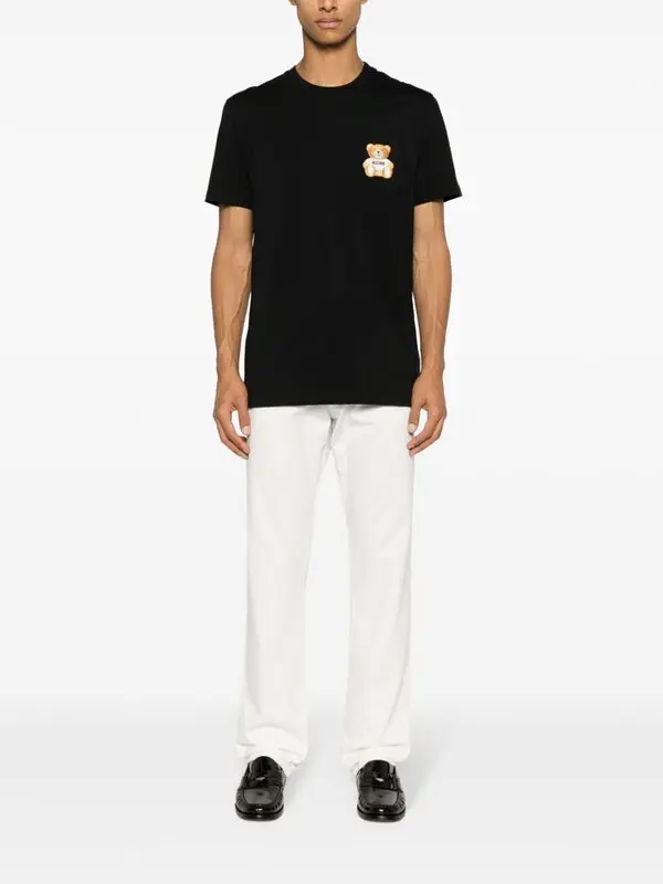 Moschino Teddy Bear-embroidered Cotton T-shirt