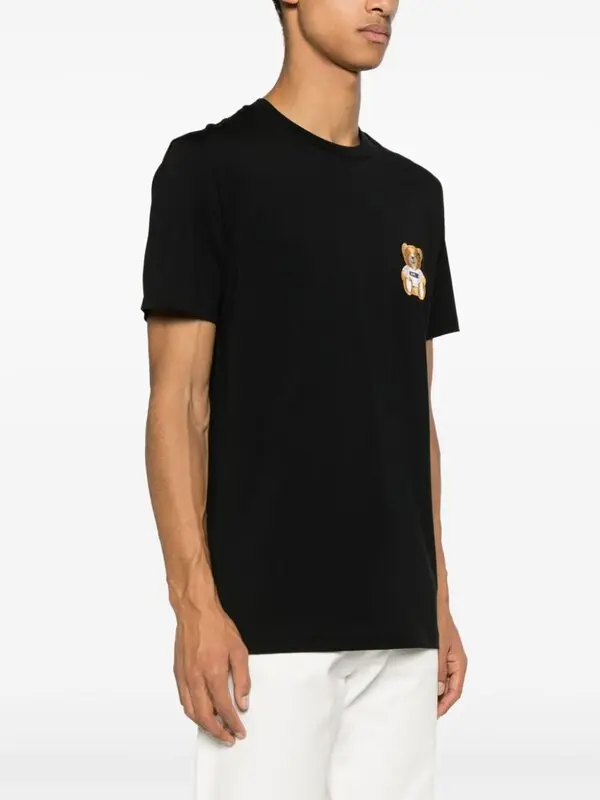 Moschino Teddy Bear-embroidered Cotton T-shirt