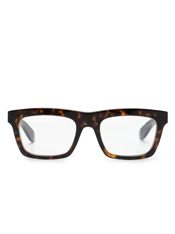 Alexander McQueen Rectangle-frame Glasses - Brown