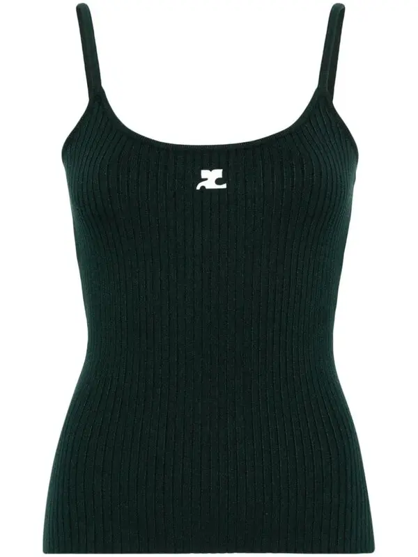COURREGES Reedition Ribbed Tank Top - Green