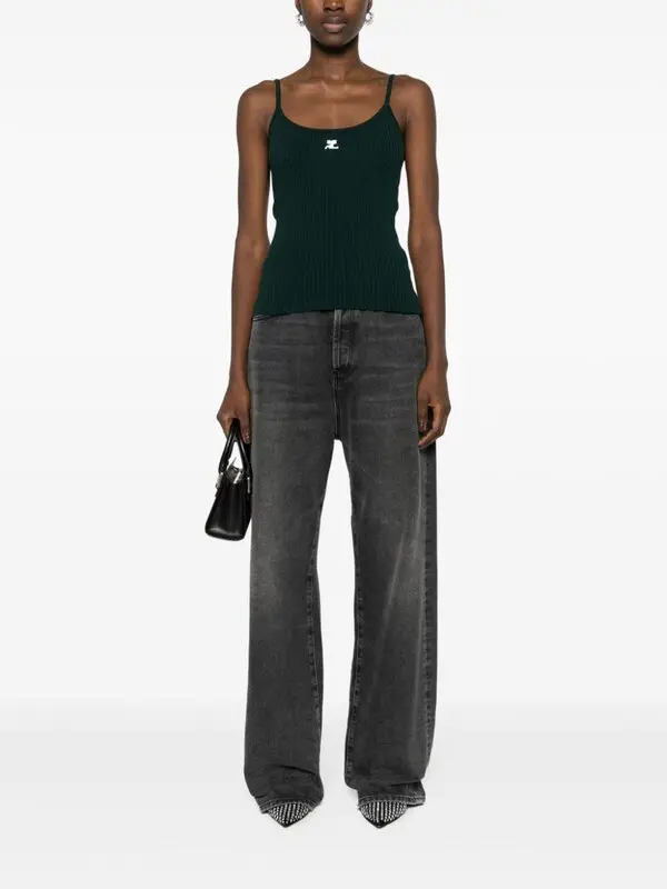 COURREGES Reedition Ribbed Tank Top - Green