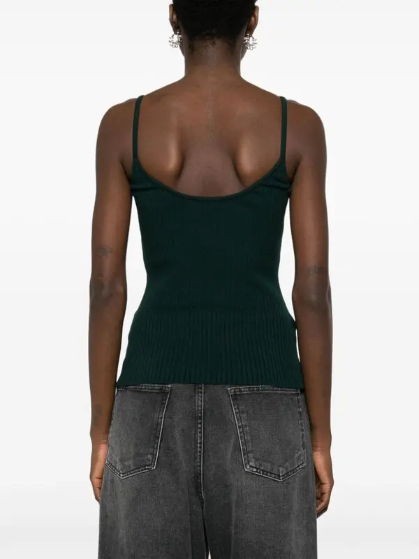 COURREGES Reedition Ribbed Tank Top - Green