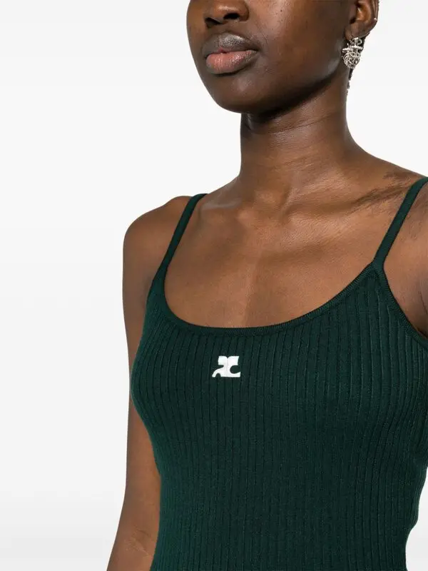 COURREGES Reedition Ribbed Tank Top - Green
