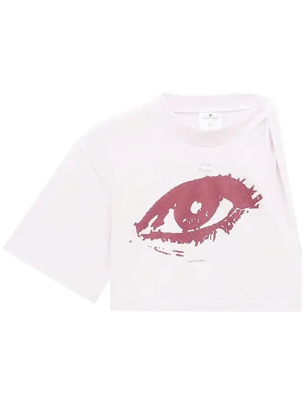 COURREGES Single-sleeve Printed T-shirt - Pink