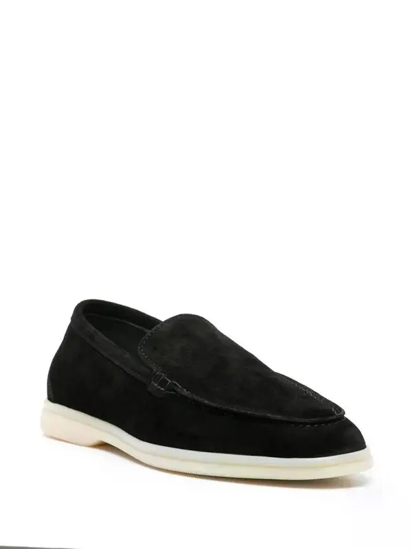 SCAROSSO Ludovica Suede Loafers - Black