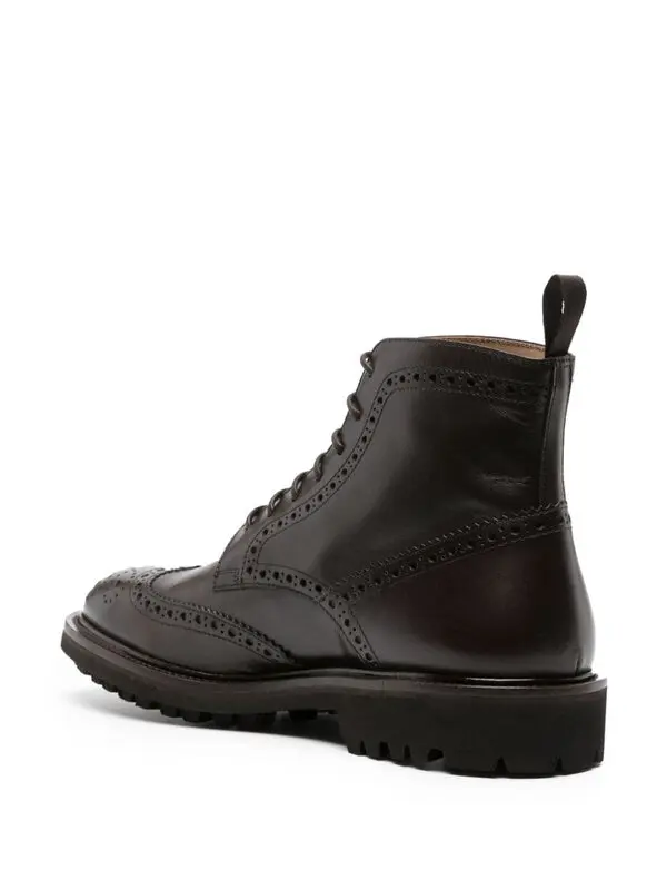 SCAROSSO Thomas Perforated Leather Boots - Black