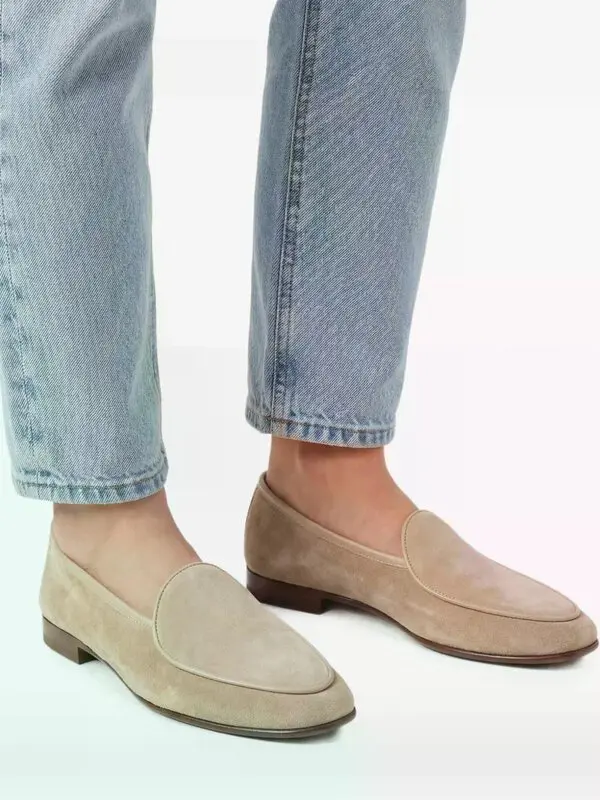 SCAROSSO Nils Suede Loafers - Neutrals