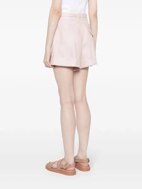 Zimmermann Matchmaker Belted Linen Shorts