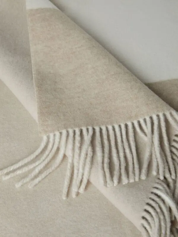Brunello Cucinelli Two-tone Fringed Cashmere Blanket