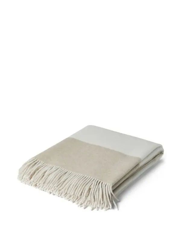 Brunello Cucinelli Two-tone Fringed Cashmere Blanket
