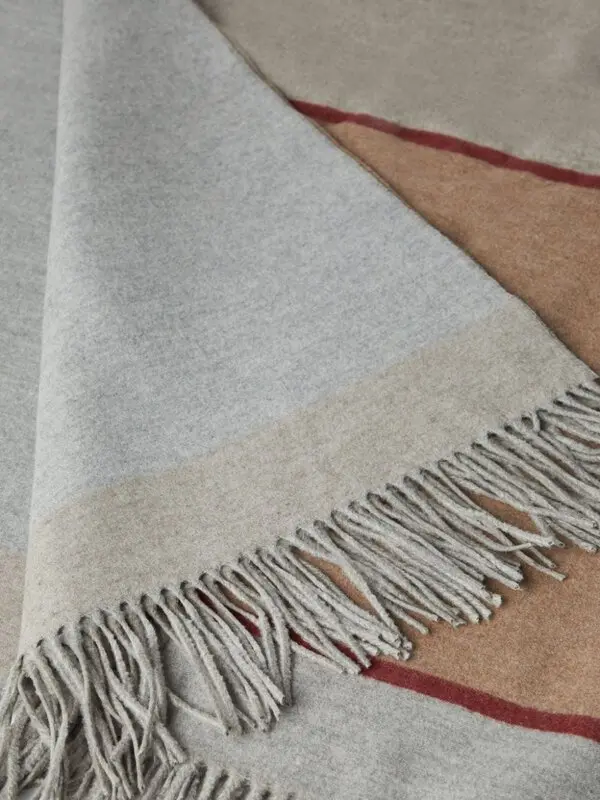 Brunello Cucinelli Fringed Colour-block Silk Blanket - Neutrals