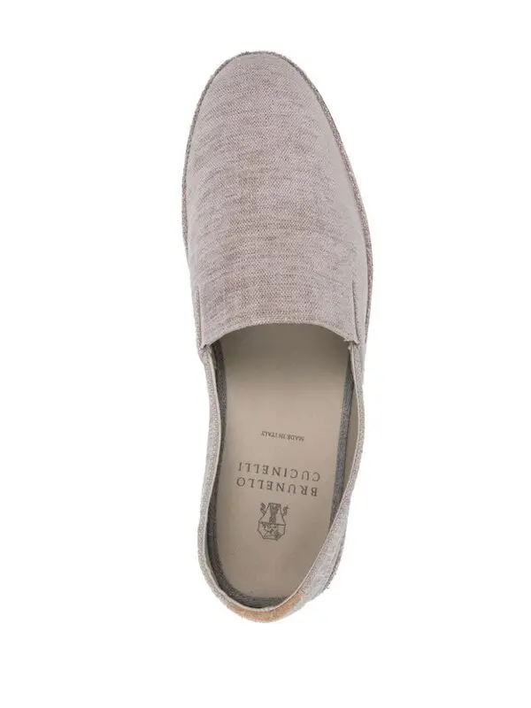 Brunello Cucinelli Mélange-effect Almond Toe Espadrilles