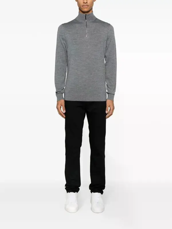 Calvin Klein Embroidered-logo Wool Jumper - Pkh Mid Grey Heather