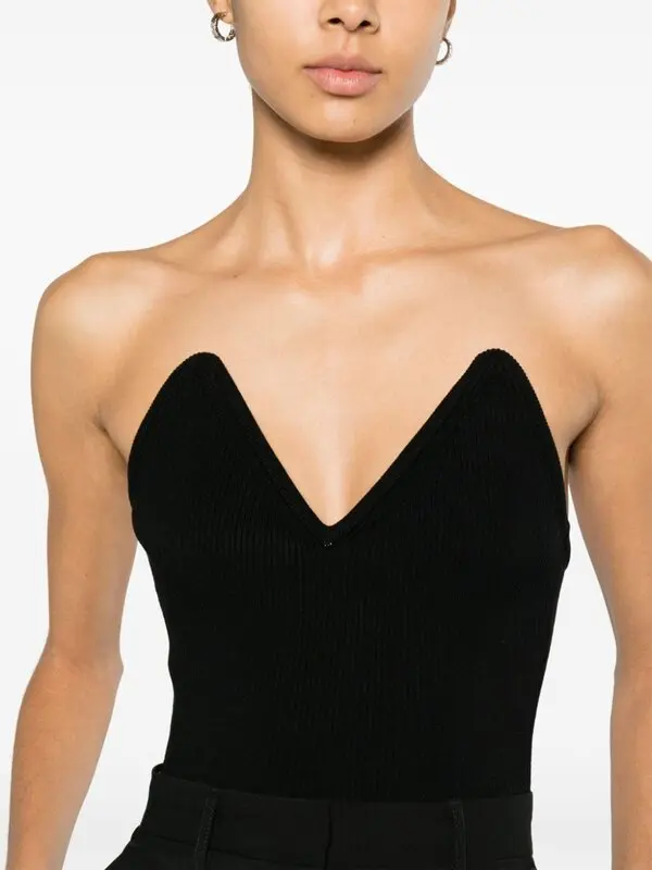 Coperni Ribbed-knit Bustier Top