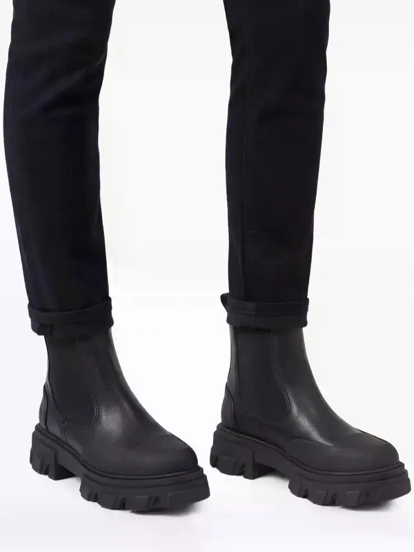 GANNI Leather Chelsea Boots - Black