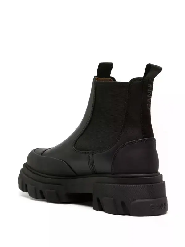 GANNI Leather Chelsea Boots - Black