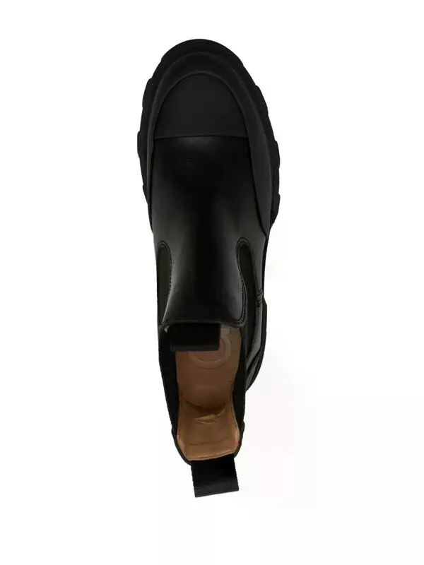 GANNI Leather Chelsea Boots - Black