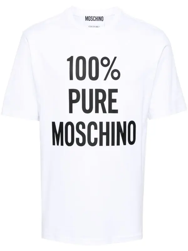 Moschino Slogan-print Cotton T-shirt - White