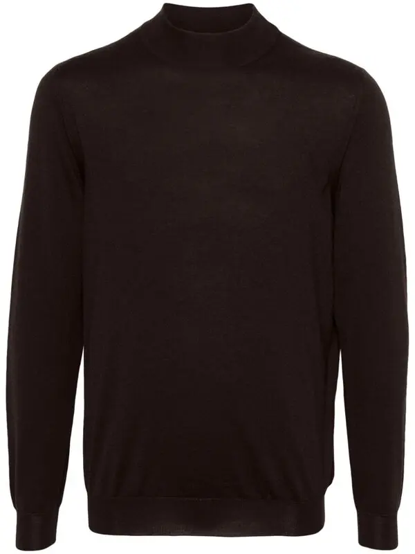 Kiton High-neck Jumper - Brown