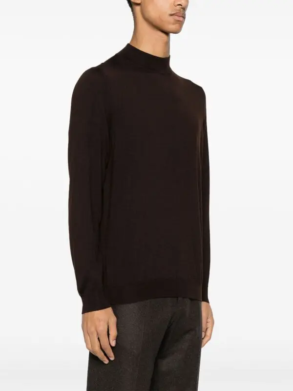 Kiton High-neck Jumper - Brown