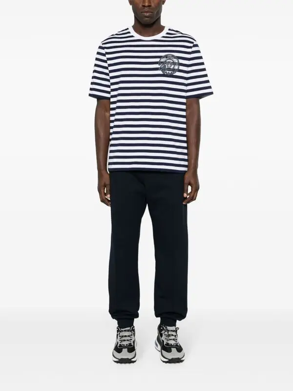 Versace Medusa-embroidered Striped T-shirt