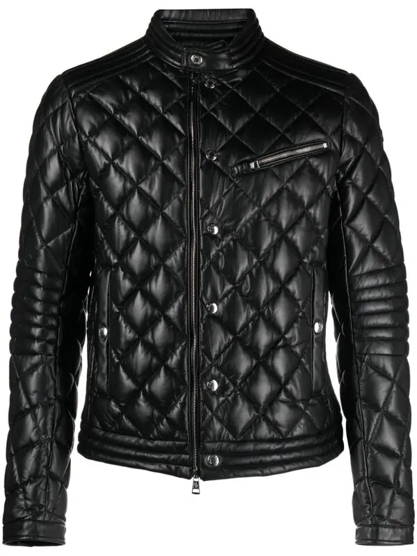 Moncler Zancara Diamond-quilted Leather Jacket
