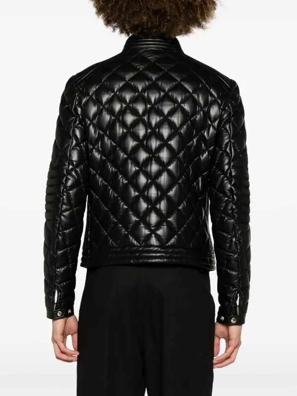 Moncler Zancara Diamond-quilted Leather Jacket