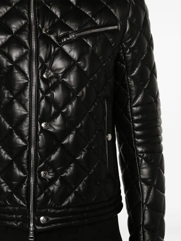 Moncler Zancara Diamond-quilted Leather Jacket