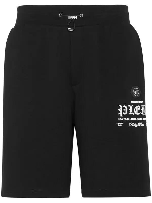 Philipp Plein Logo-embossed Track Shorts - Black