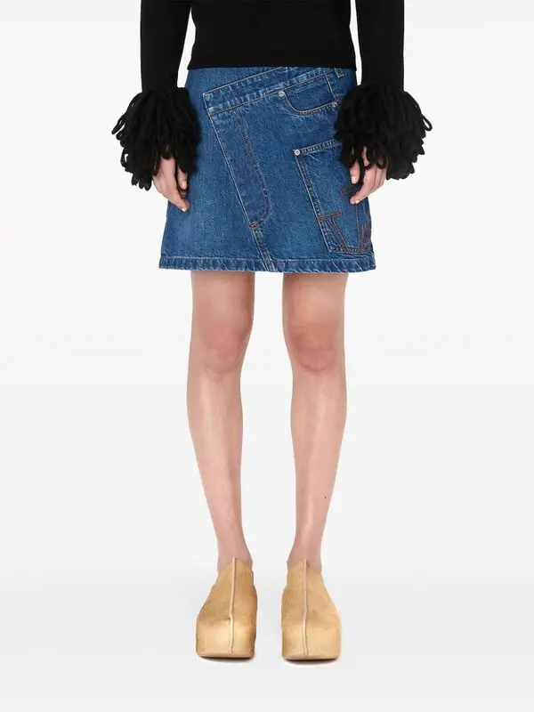 JW Anderson Twisted Denim Miniskirt - Blue