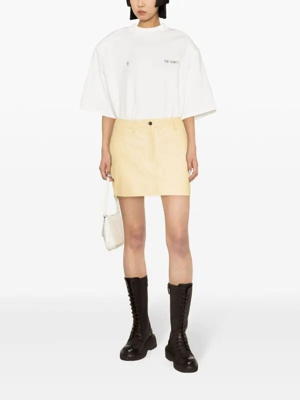 Remain Birger Christensen Leather Mini Skirt - Yellow