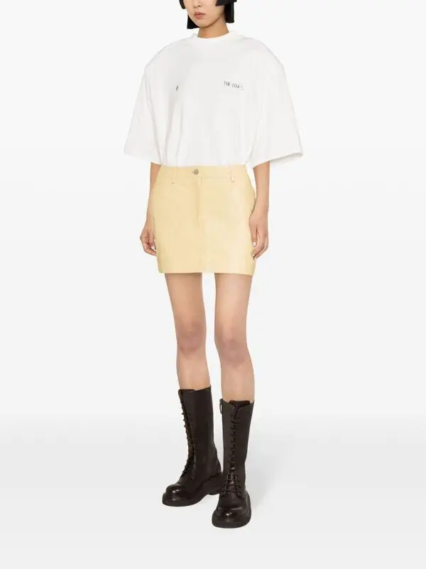 Remain Birger Christensen Leather Mini Skirt - Yellow