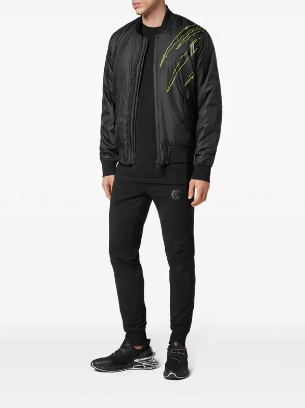 PLEIN SPORT Logo-print Zipped Bomber Jacket
