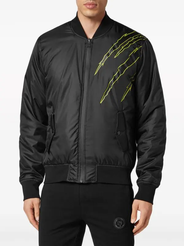 PLEIN SPORT Logo-print Zipped Bomber Jacket