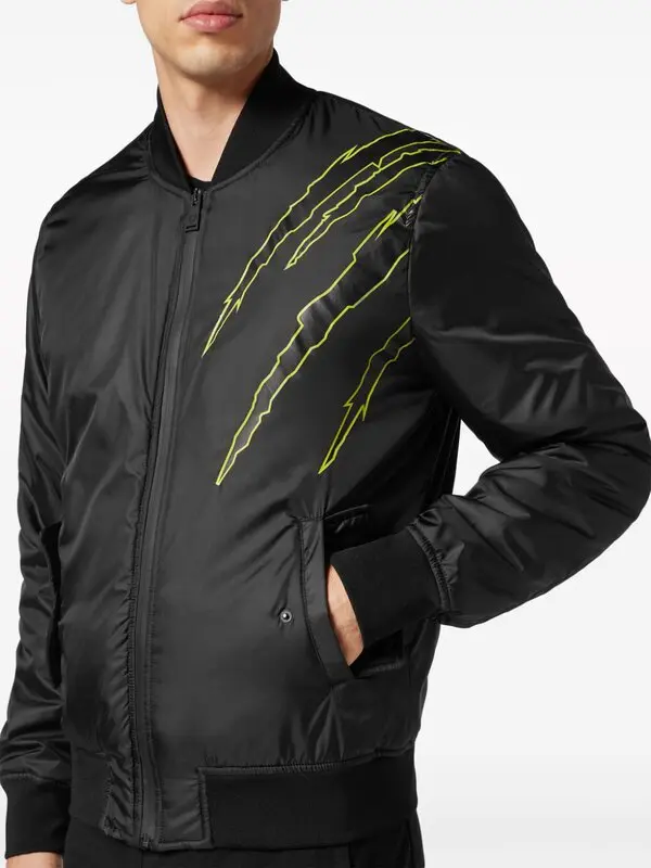 PLEIN SPORT Logo-print Zipped Bomber Jacket