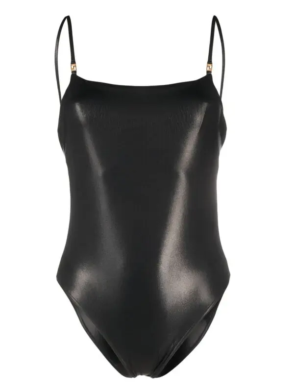 Versace Greca Detailed Low-back Swimsuit - Black