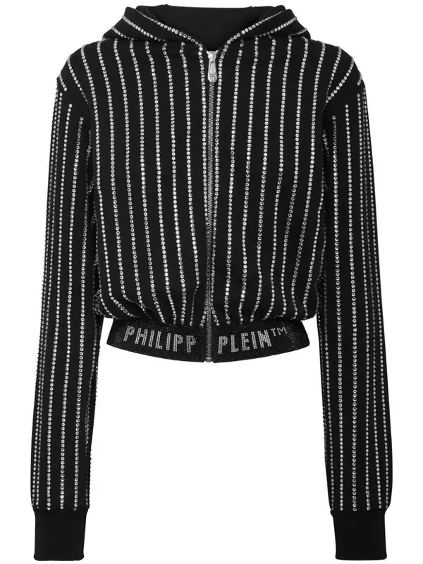 Philipp Plein Crystal-embellished Zip-up Hoodie