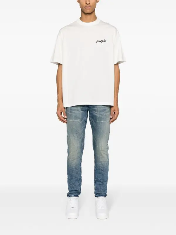 PURPLE BRAND Logo-embroidered Cotton T-shirt
