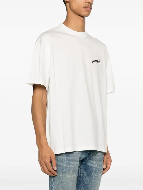 PURPLE BRAND Logo-embroidered Cotton T-shirt