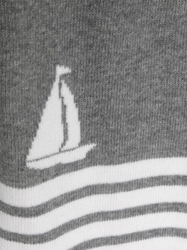 Thom Browne Sail-motif Merino Wool Scarf